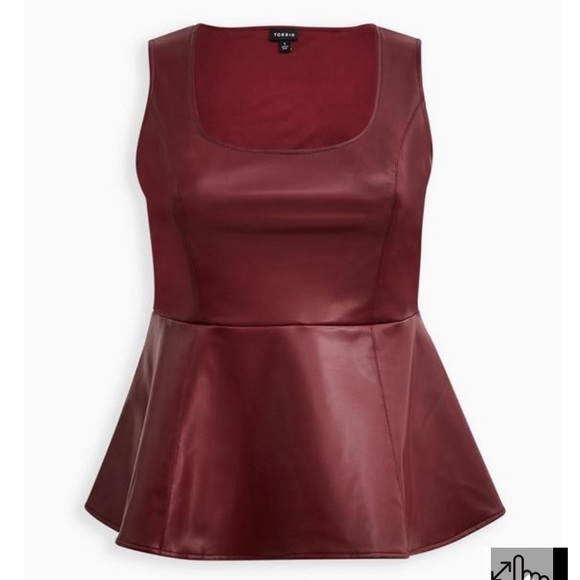 torrid | Tops | Nwt Torrid Wine Peplum Faux Leather Top | Poshmark